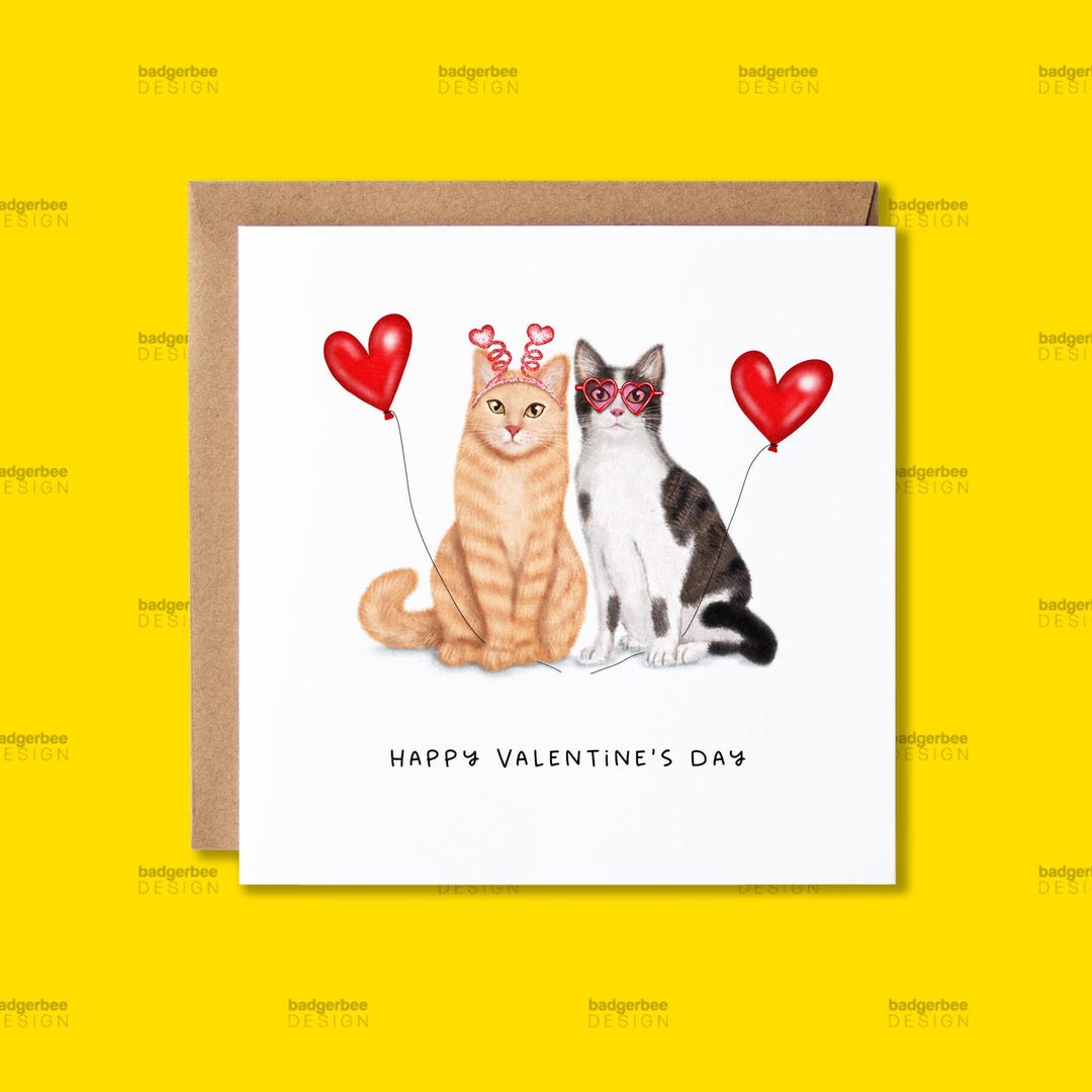Funny Cat Pun Valentines Day Card, Pun Valentines Day Card for Him, Her ...