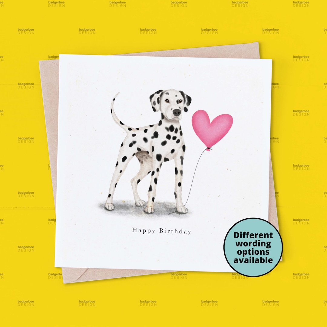 Dalmatian Card, Dalmatian Birthday Card for Humum, Love, Dog Mothers ...
