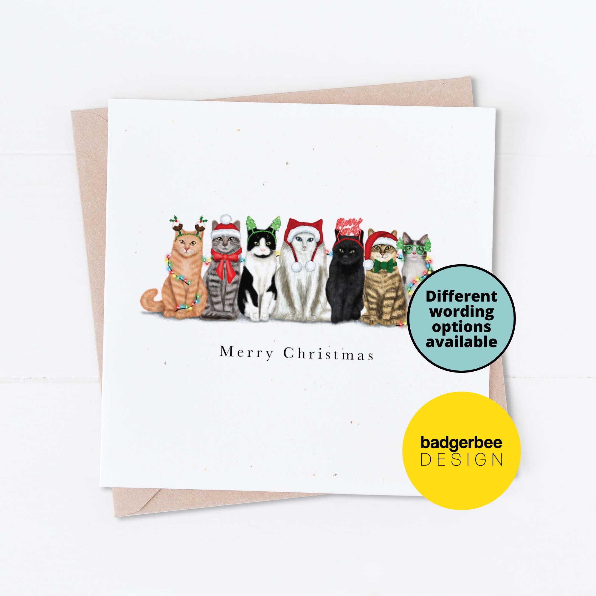 Merry Christmas Cat Card Funny Cat Christmas Card - Etsy UK