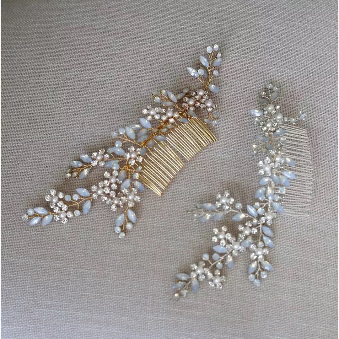 Elegant Headpiece, Bridal Hair Comb, Bridal Headpiece Gold, Bridal Hair ...