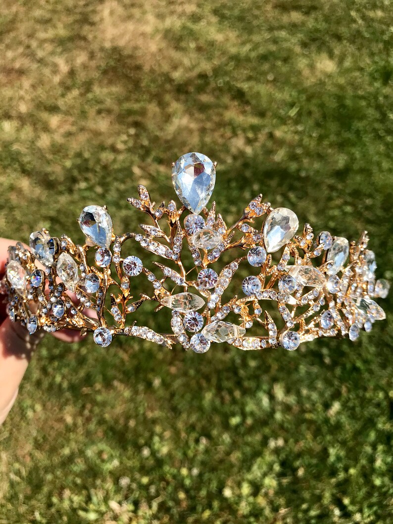 Wedding Tiara Gold Bridal Tiara Gold Bridal Crown Gold - Etsy Canada