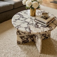 Calacatta Viola Marble Plinth Coffee Table: Italian Design - Etsy