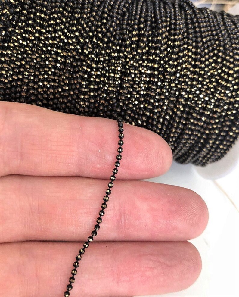 Black Gold Ball Chain1.5mm Stainless Ball Chainbrass Ball - Etsy