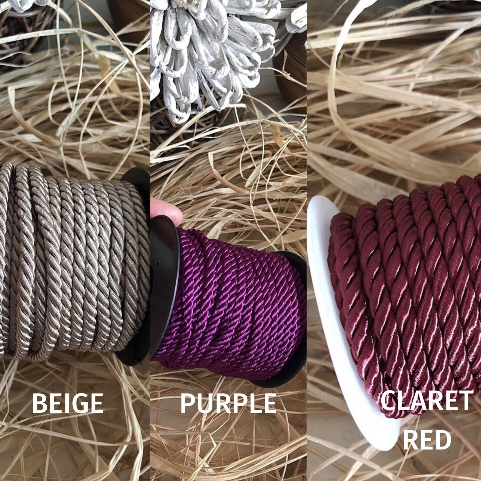 4mm Gold Twisted Cordbraid Cord26 Colourssoutace Braid | Etsy