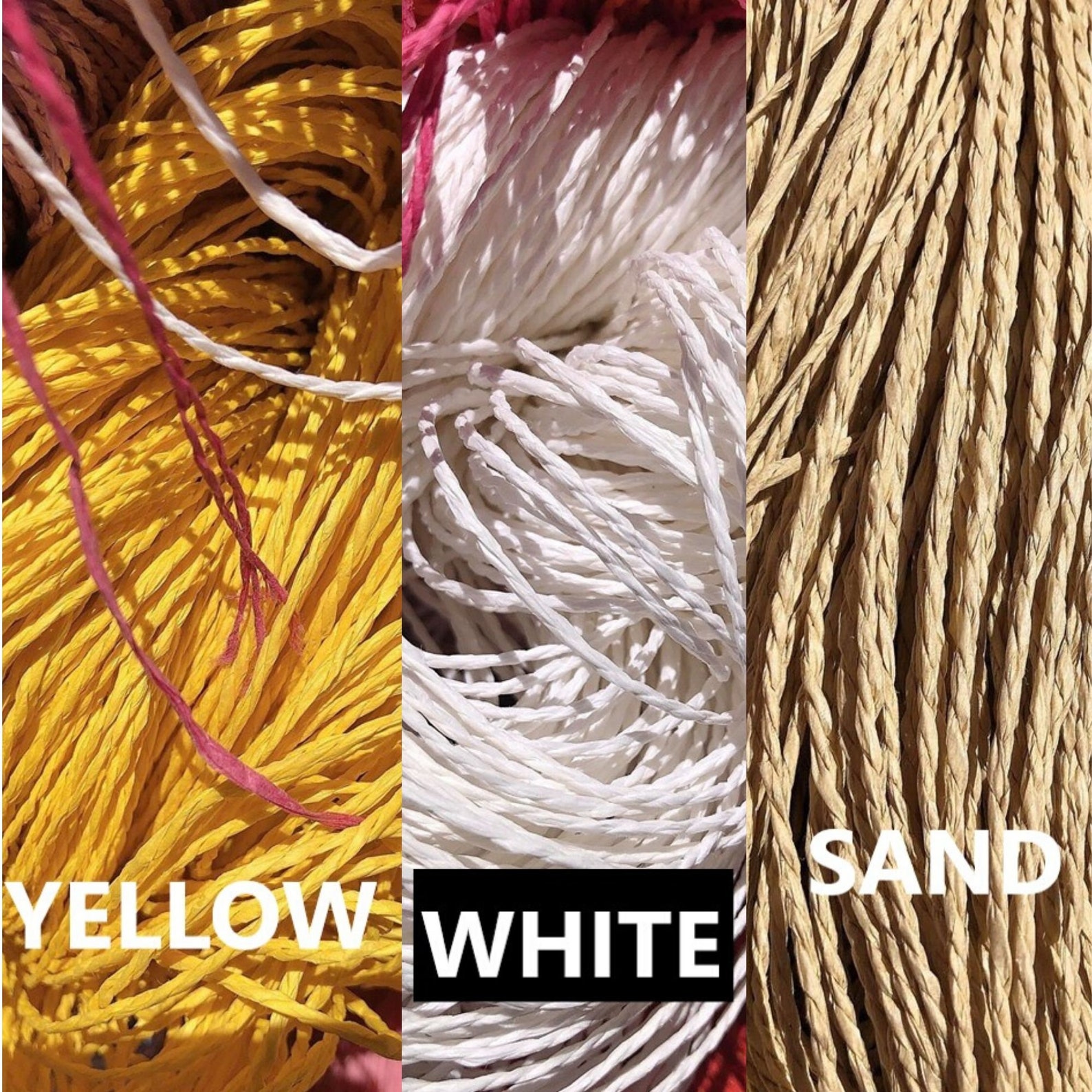 White Natural Crochet Yarnswhite Paper Yarnsnatural Raffia - Etsy