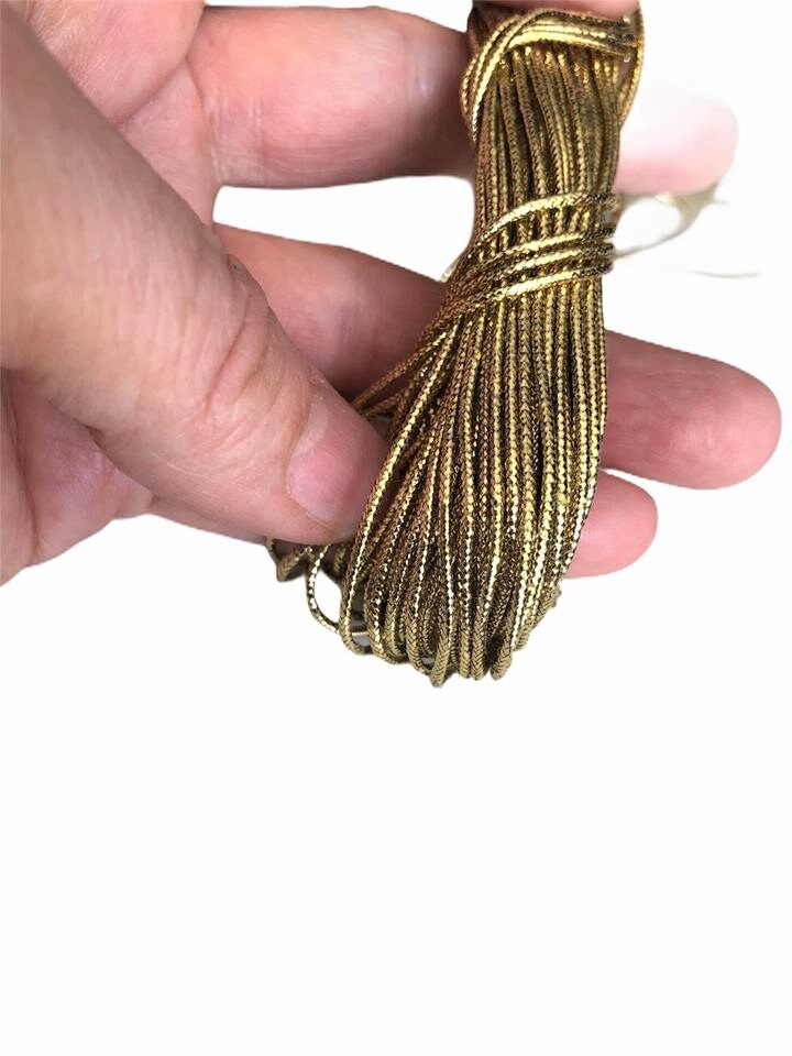 1mm Gold Mettalic Cord1mm Gold Metallic Round Leather | Etsy