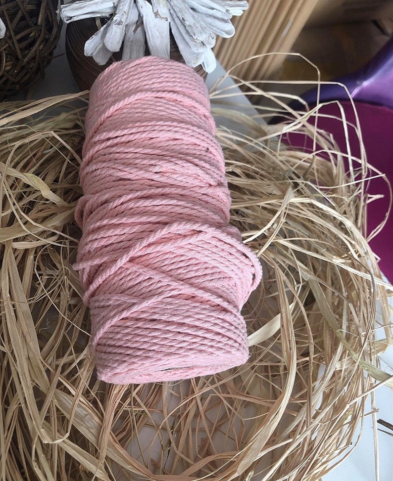 Light Pink Macrame Cord3mm Cotton Cord for Macramemacrame | Etsy