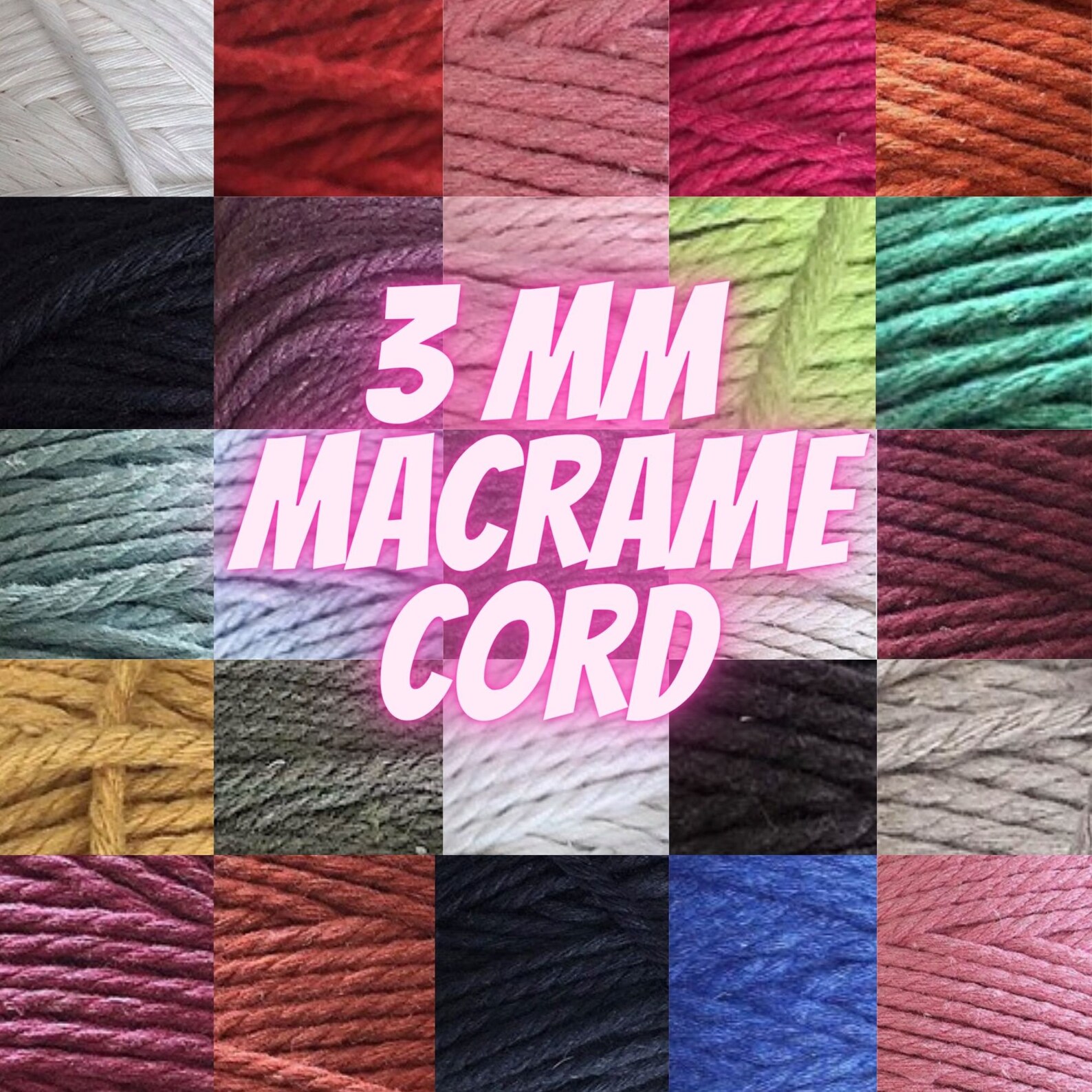3mm Macrame Cord3mm Cotton Cord for Macramemacrame | Etsy