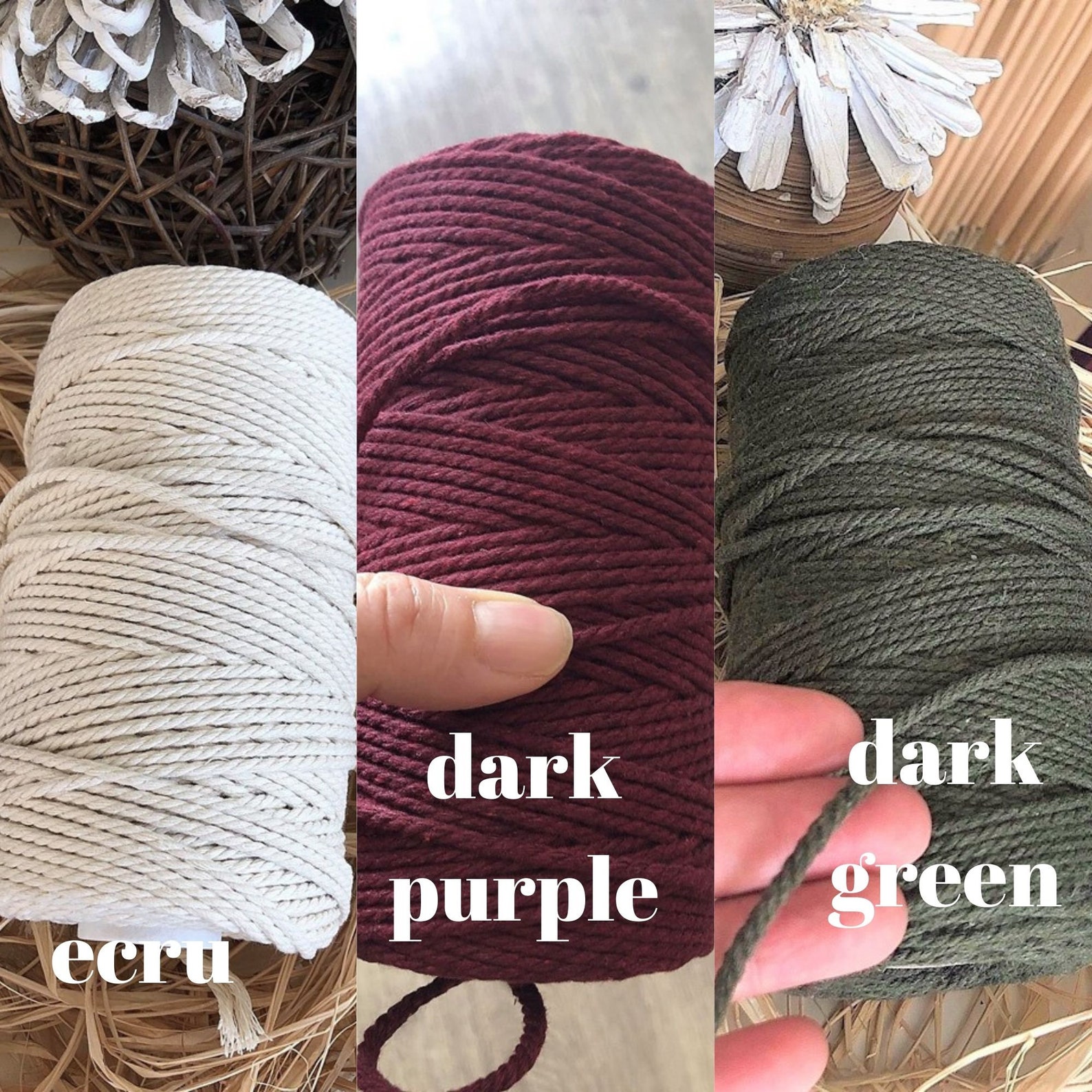 3mm Macrame Cord3mm Cotton Cord for Macramemacrame | Etsy