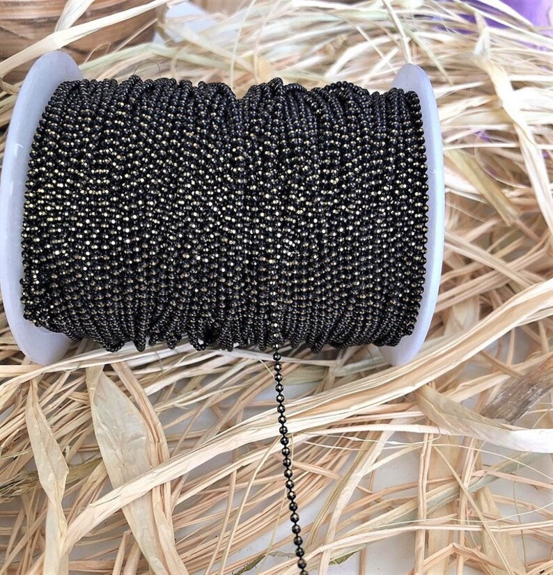 Black Gold Ball Chain1.5mm Stainless Ball Chainbrass Ball - Etsy