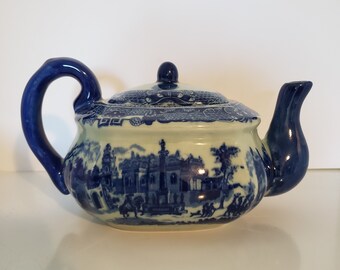 Flow Blue Victoria Ware Ironstone Teapot - Etsy