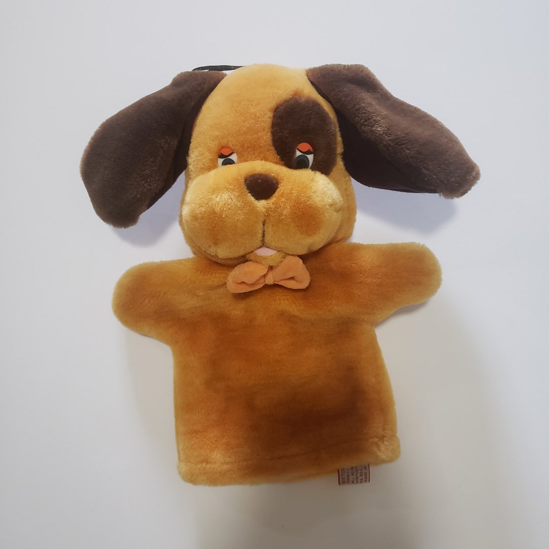 Etone Dog Stuffed Plush Hand Puppet Vintage 11 Inch 1988 - Etsy