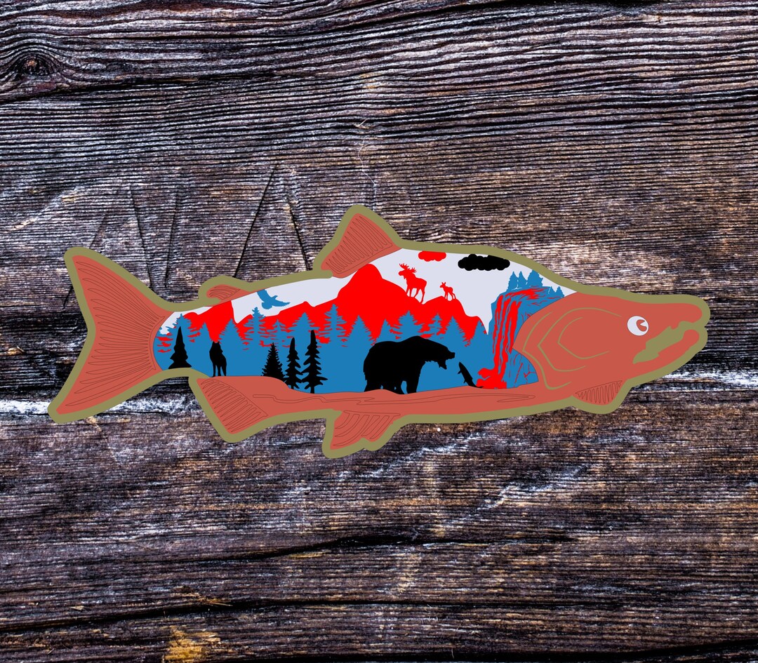 3D Layered Design Multi Layered Salmon Design for Cricut Silhouette ...