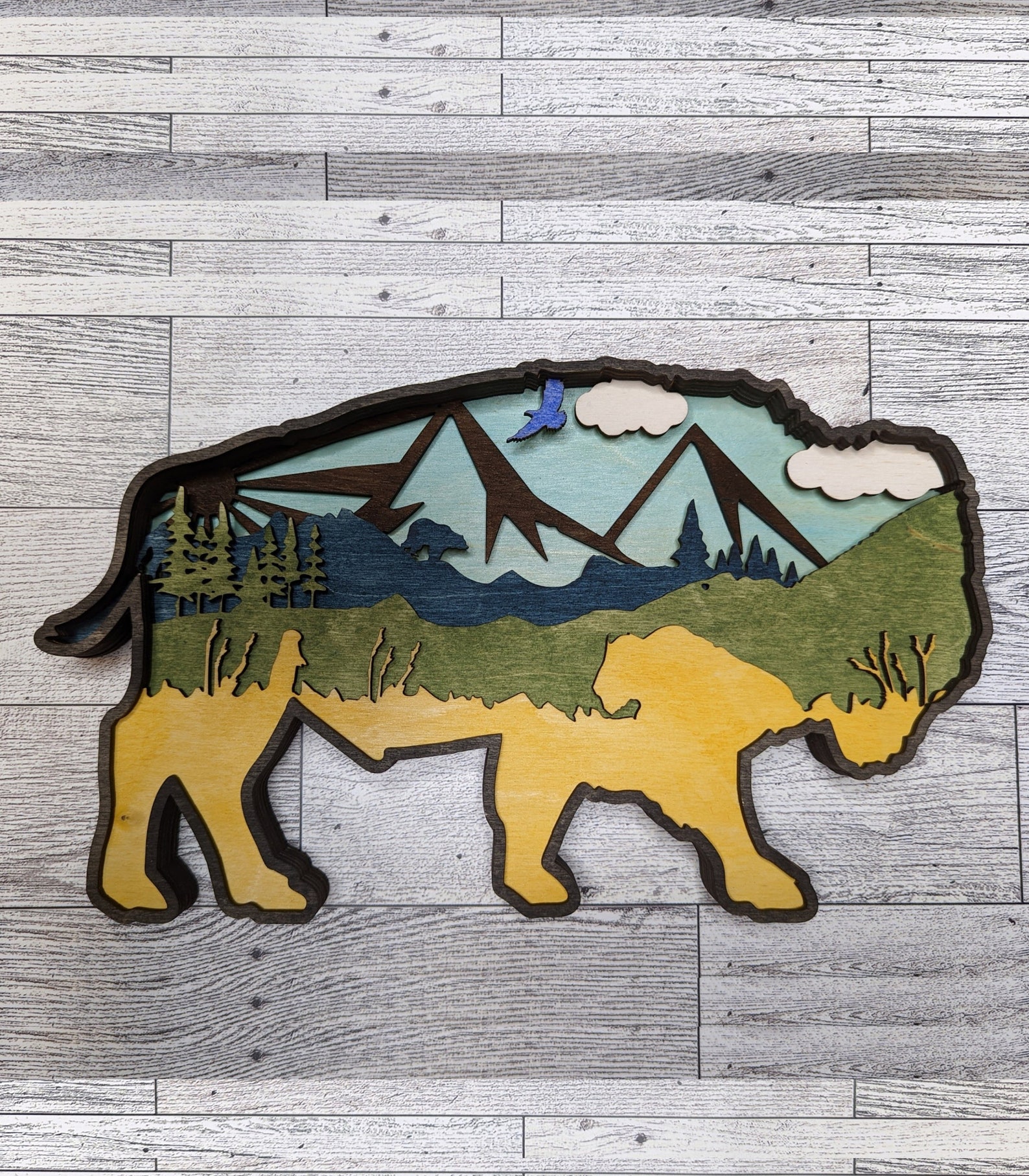 3D Layered Design | Multi Layered Bison Design for Cricut Silhouette ...