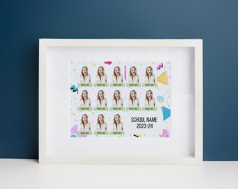 Class Photo Collage Custom 12x18 Laminated Large Little Red Schoolhouse ...