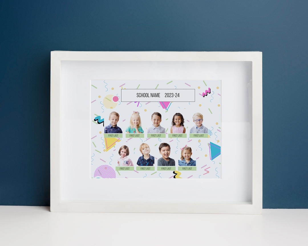 9 Student Class Photo Composite Template, Canva Photo Collage Template ...