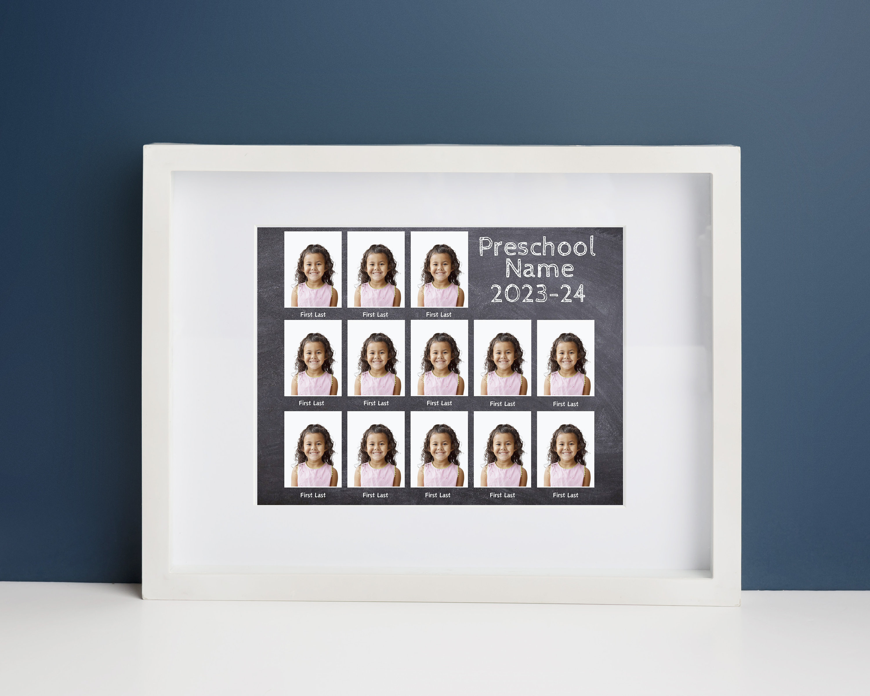 13 Student Class Photo Collage Template, Canva Template, Chalkboard ...