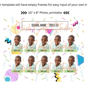 10 Student Class Photo Composite Template, Editable in Canva, Perfect ...