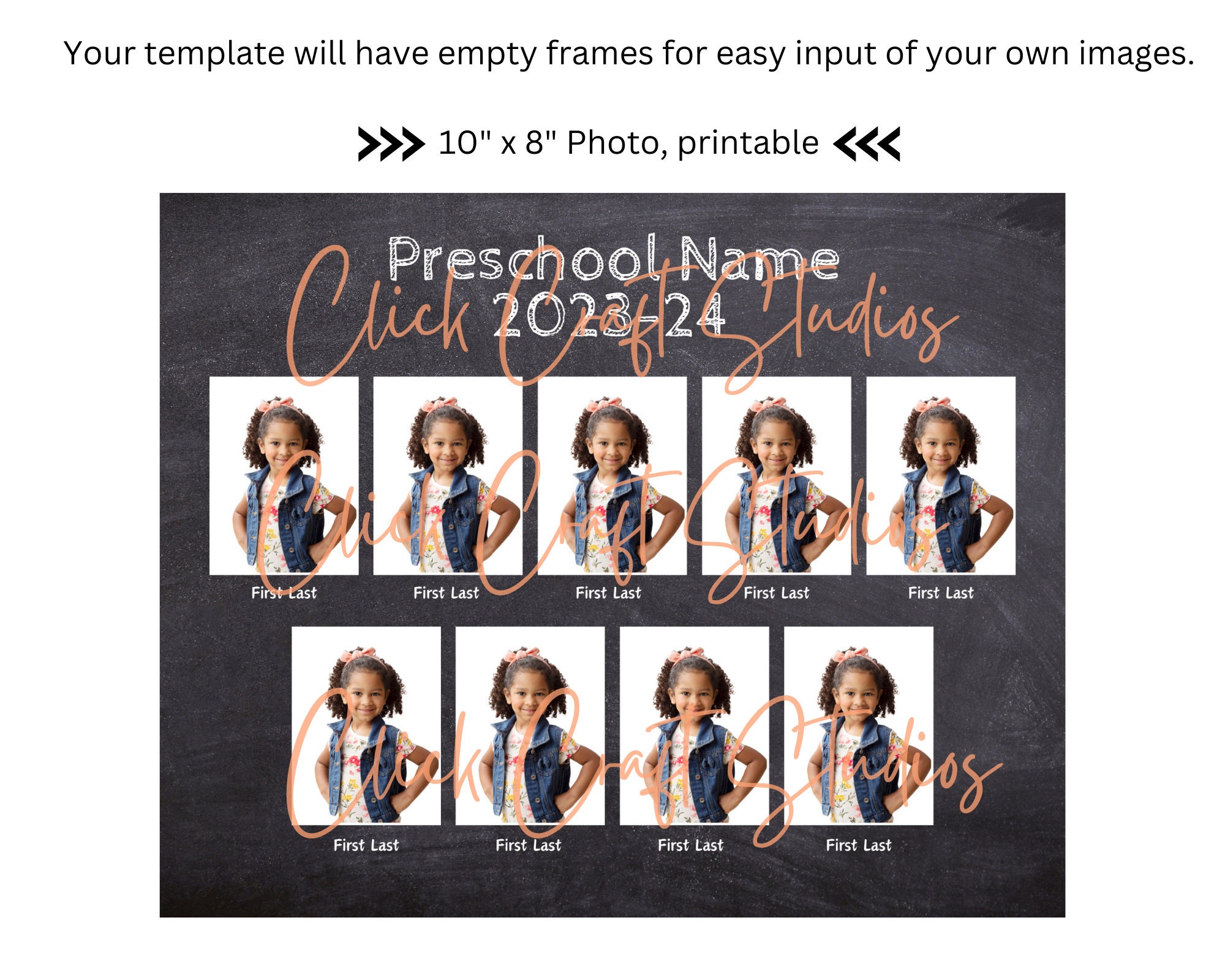 9 Student Class Photo Collage Template, Editable in Canva, Perfect for ...