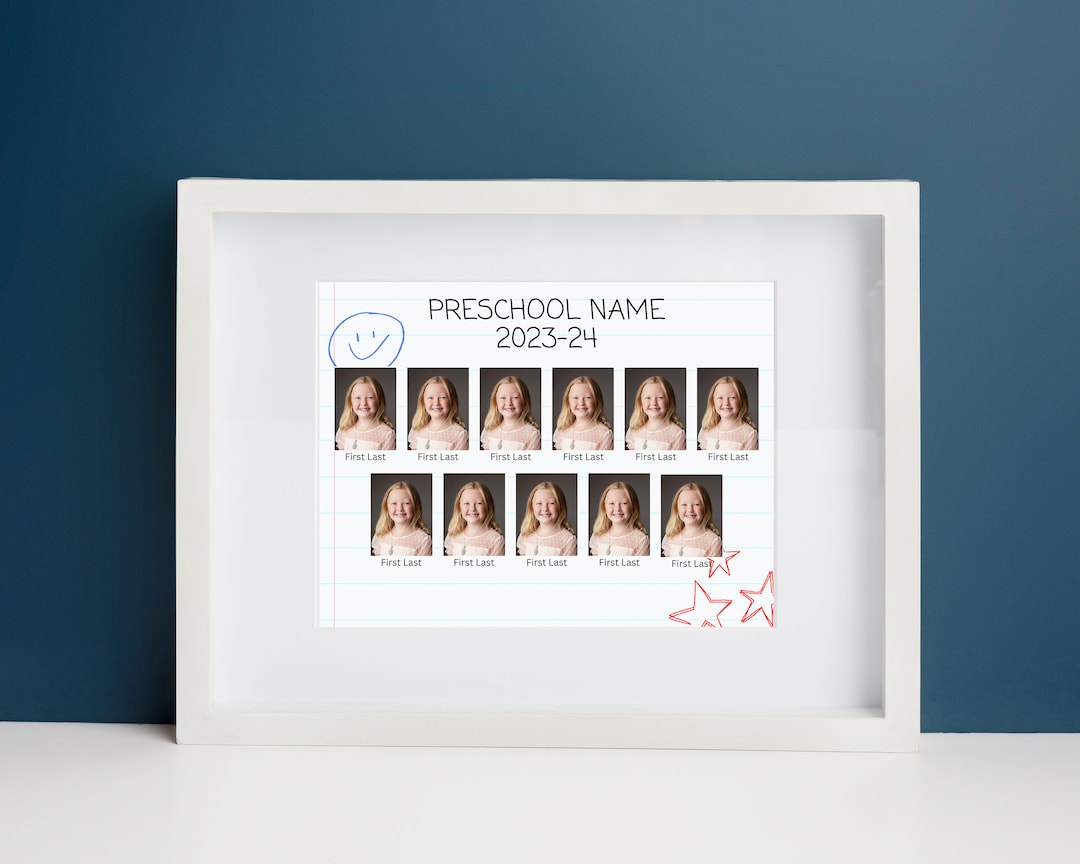 11 Student Class Photo Collage Composite, Canva Template, Notebook ...