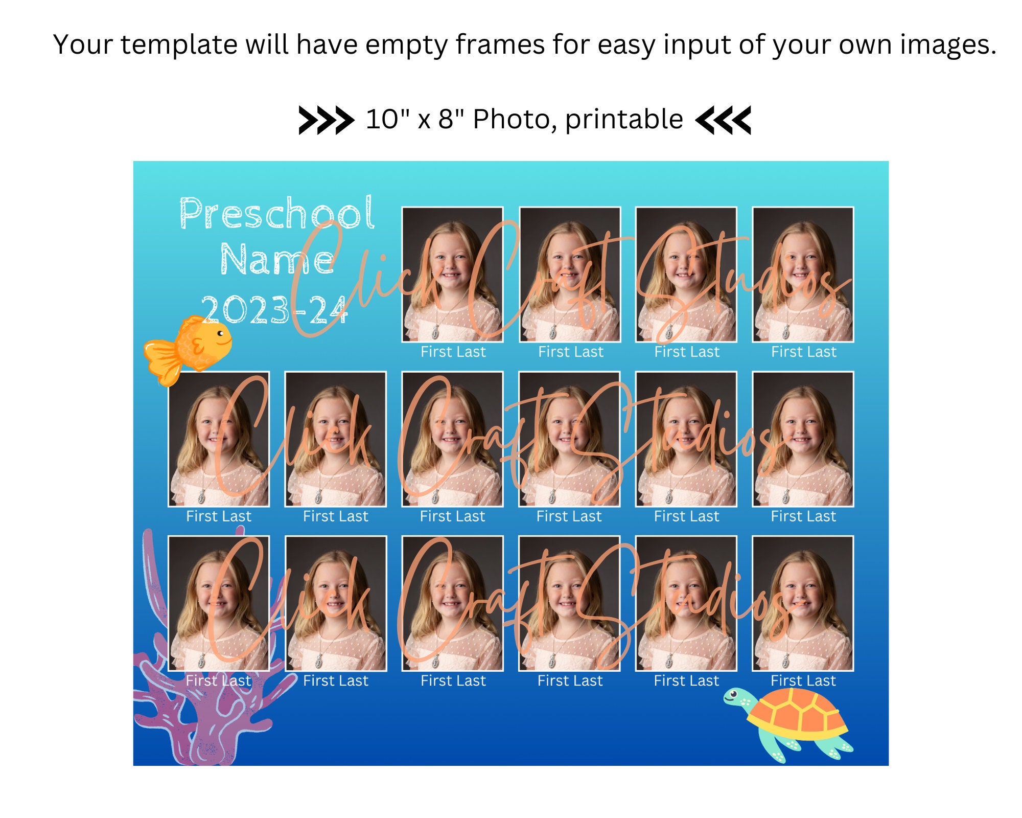 16 Student Class Photo Composite Template, Editable in Canva's Free ...