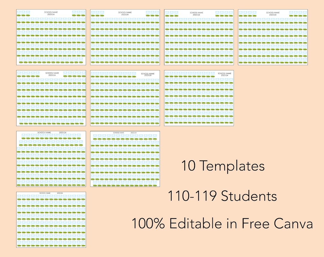 Set of 10 School Photo Composites, Canva Collage Templates, for 110-119 ...