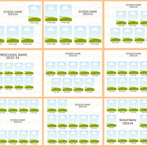 Basic Class Composites for 5-19 Students; 15 Class Photo Templates ...