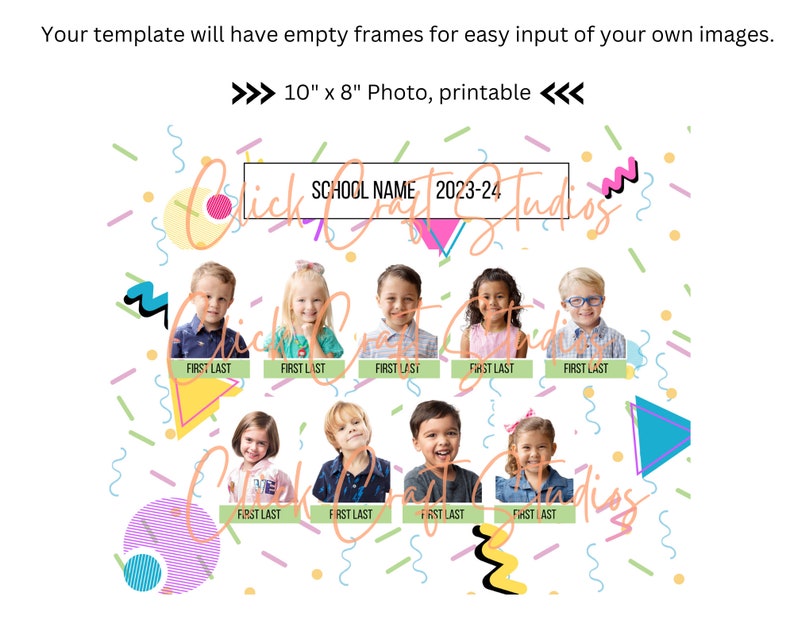 9 Student Class Photo Composite Template, Canva Photo Collage Template ...