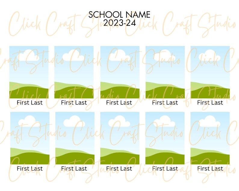 Basic Class Composites for 5-19 Students; 15 Class Photo Templates ...