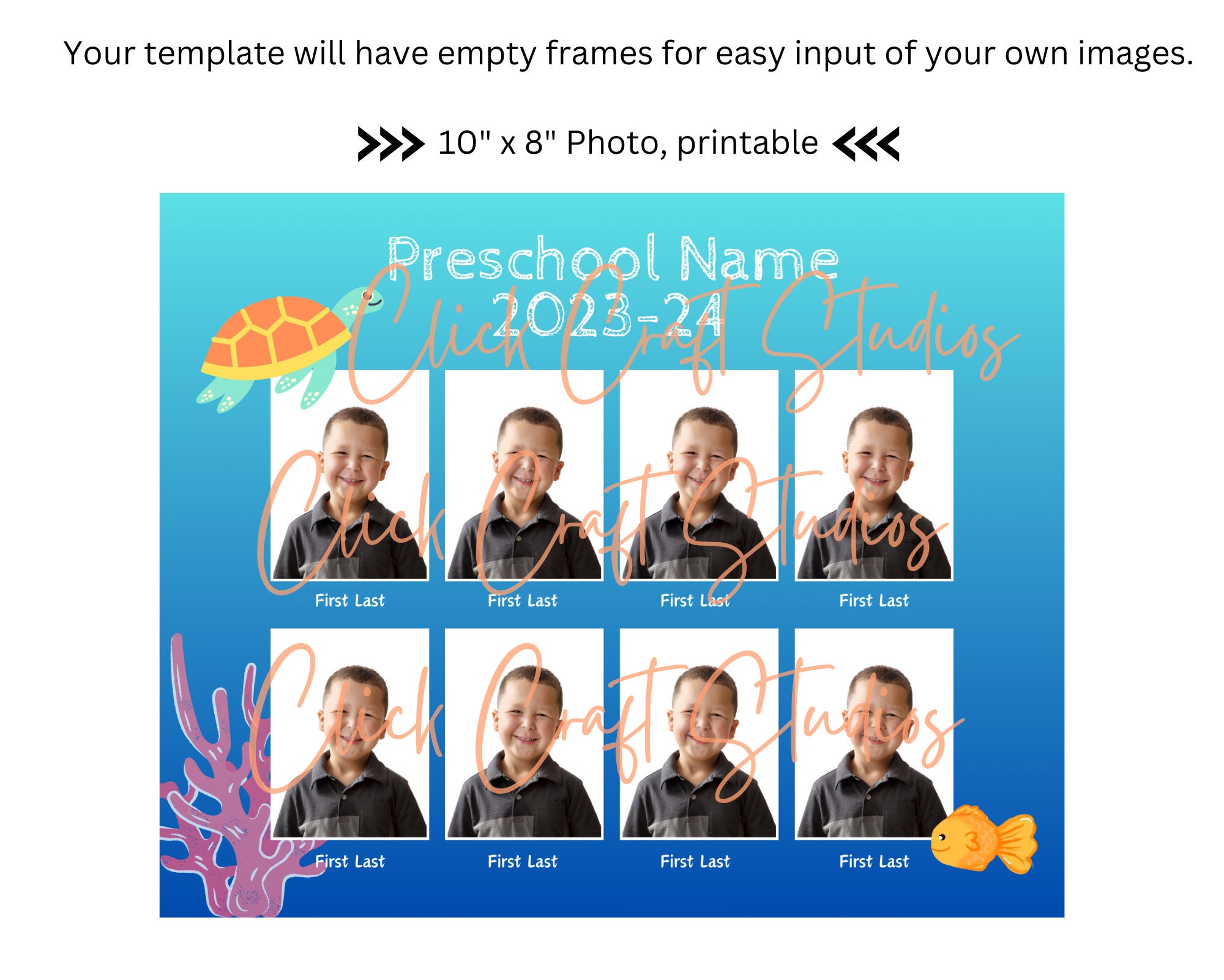 8 Student Class Photo Composite Template, Editable in Canva's Free ...