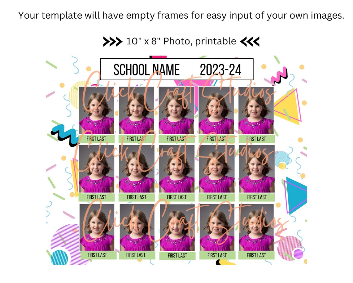 16 Student Class Photo Collage Composite Template, Editable in Canva ...