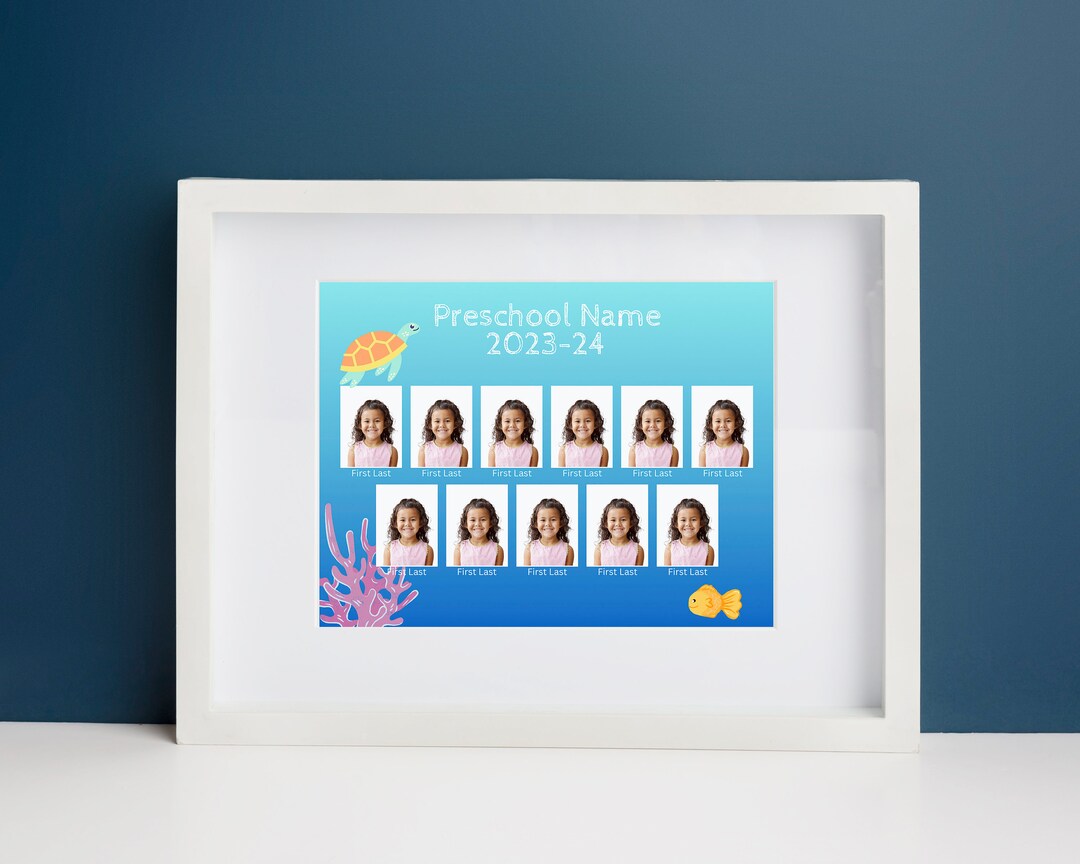 11 Student Class Photo Composite Template, Editable in Canva, Printable ...