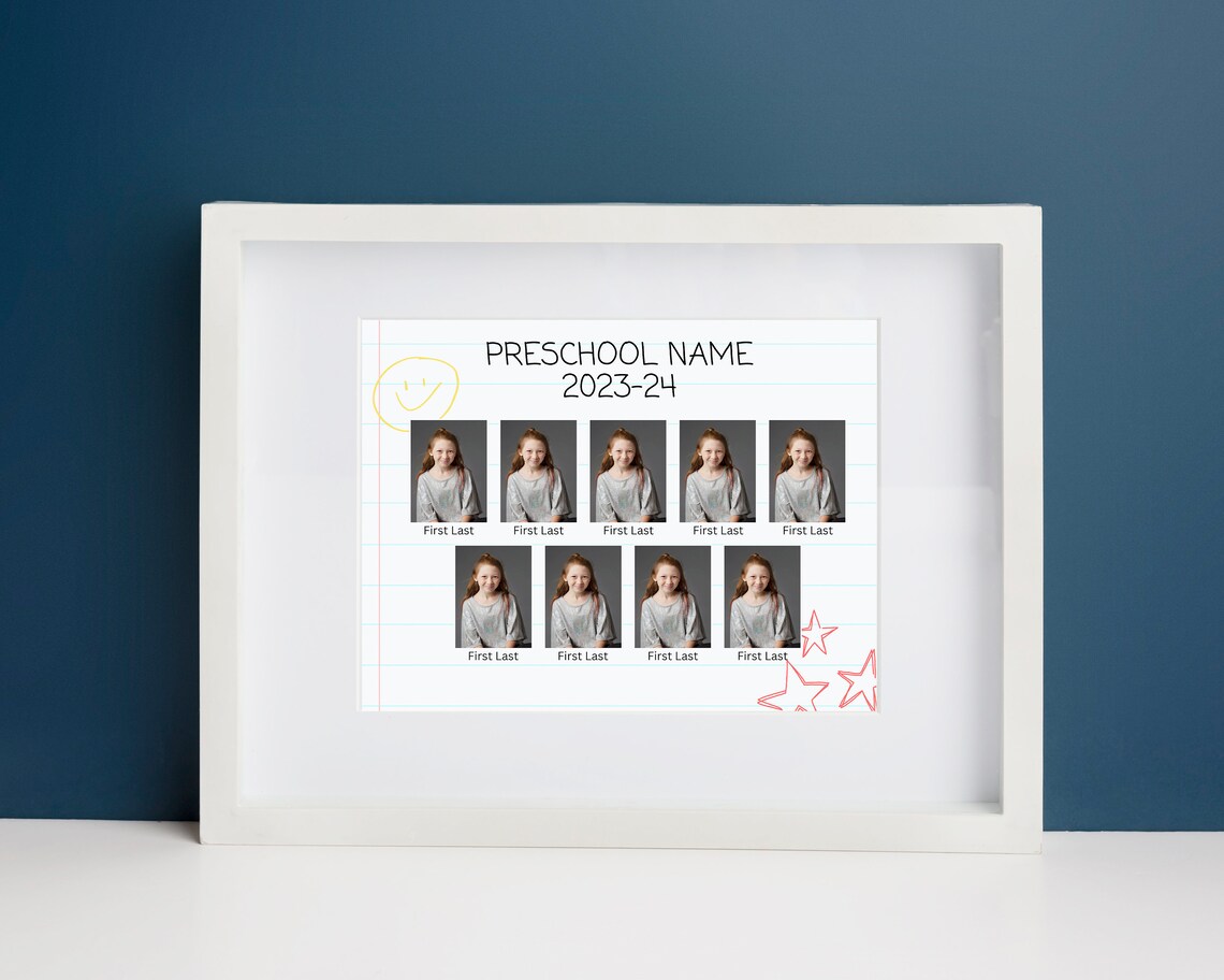 Bundle of 9 Class Photo Collage Composite Canva Templates, for 8 to 16 ...