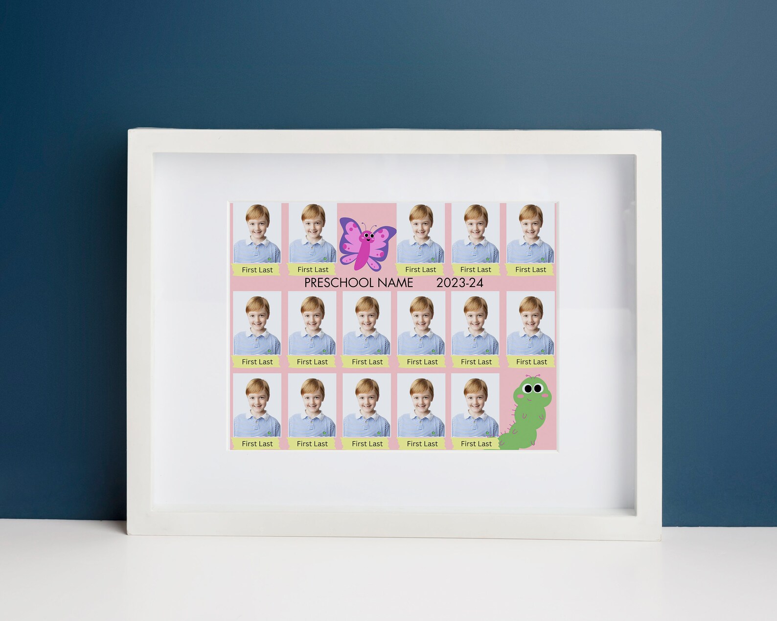 16 Student Class Photo Collage Composite, Canva Template, Insect Themed ...