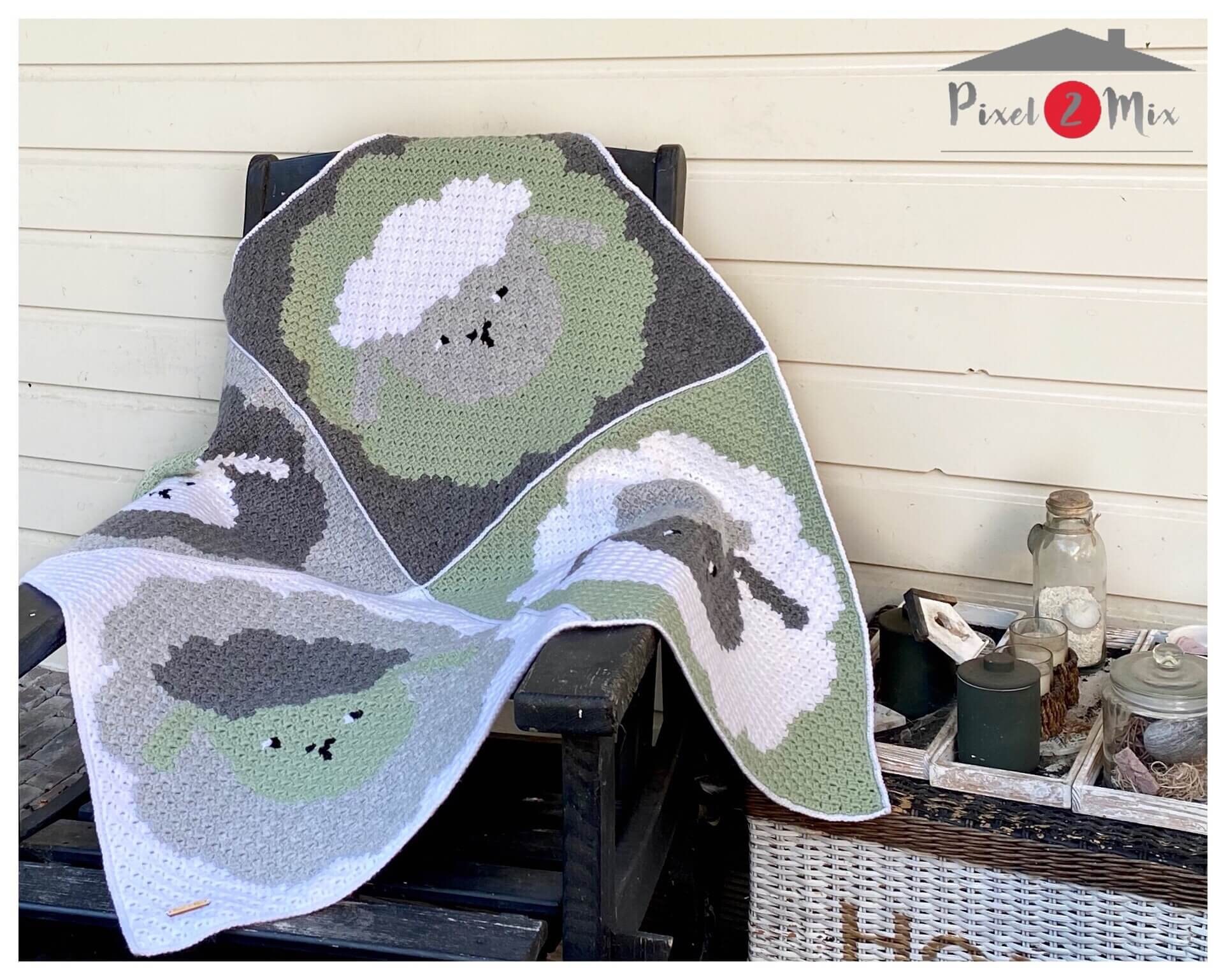 Sepp the Little Sheep playblanket PDF C2C Crochet Pattern - Etsy