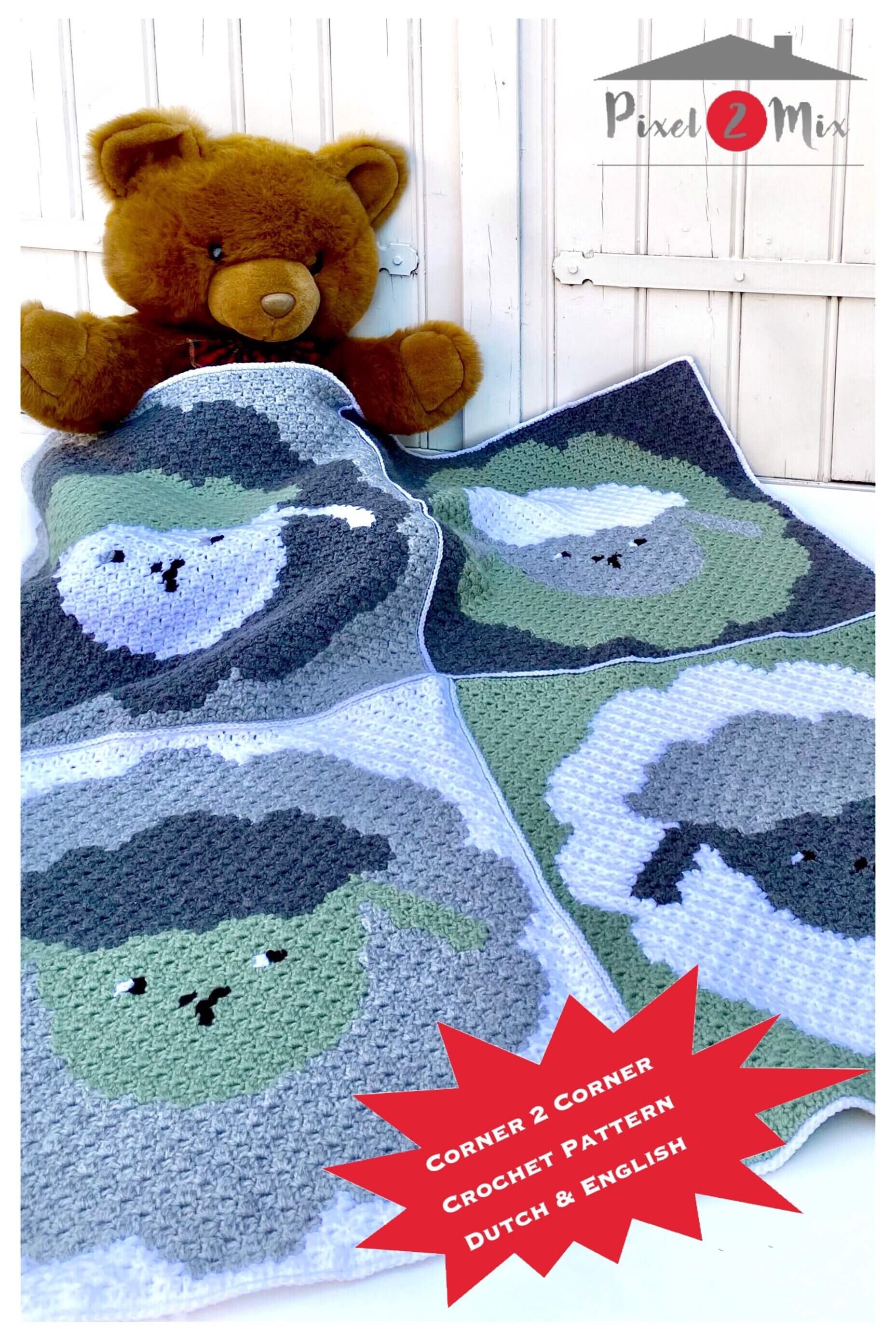 Sepp the Little Sheep playblanket PDF C2C Crochet Pattern - Etsy