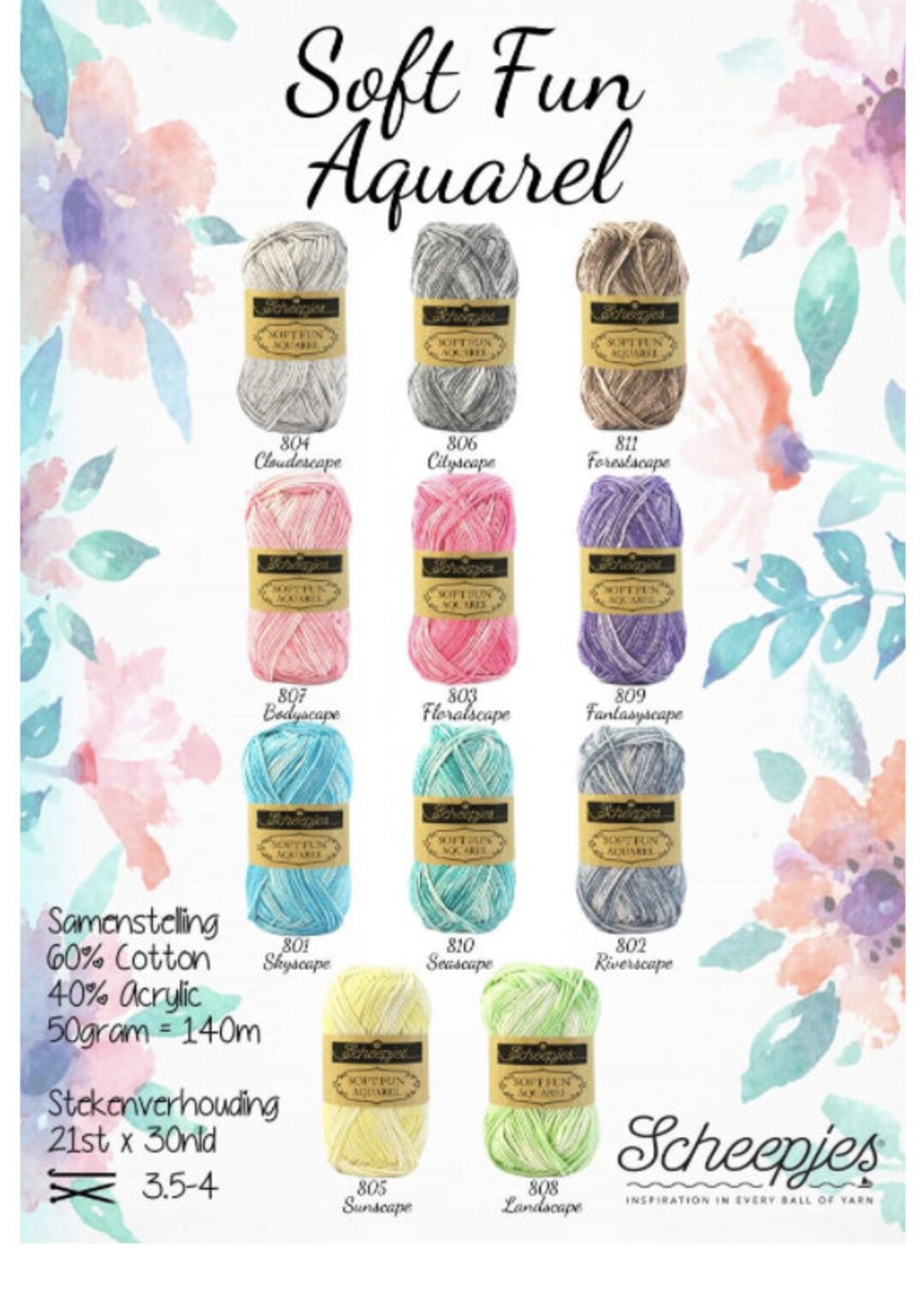 Scheepjes Softfun Aquarel 50gr - Etsy