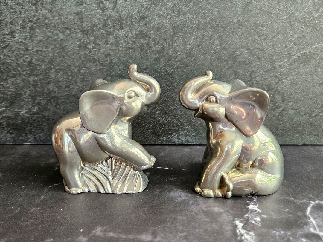 Vintage Lenox Pewter Elephants, Salt & Pepper Shaker Set, Kirk Stieff ...