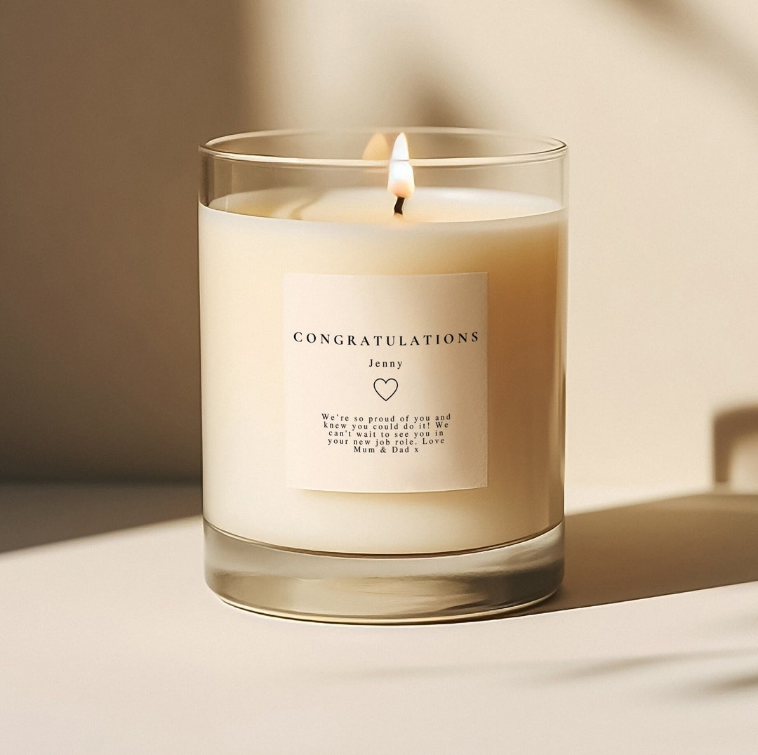 Congratulations Gift Congrats Candle Well Done Personalised Candle ...