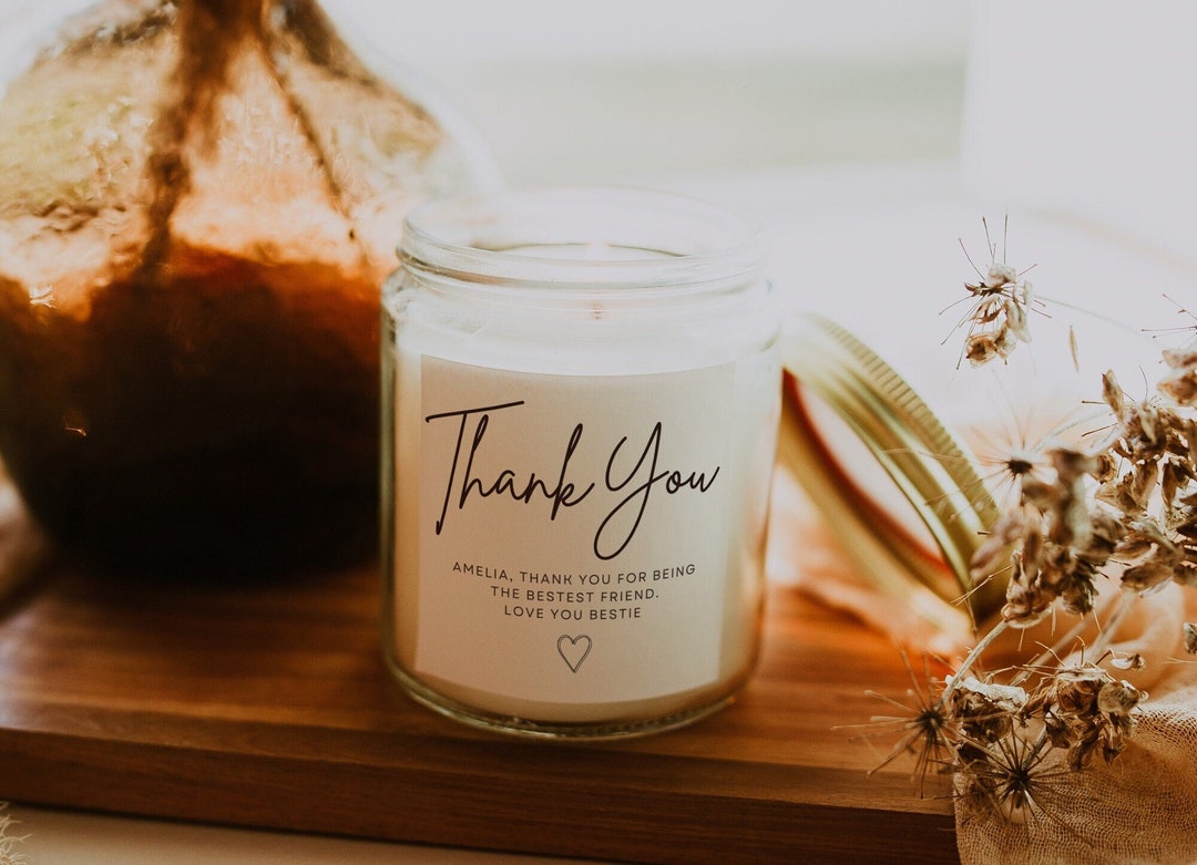 Personalised Thank You Candle | Thank You Gift | Personalised Thank You ...