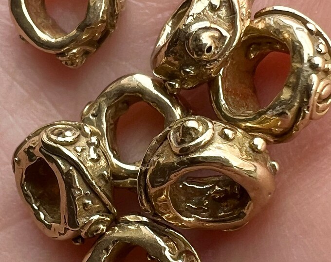 Artisan Slider Bead, Spirals Dotted Gold Bronze, LD-552 - Etsy