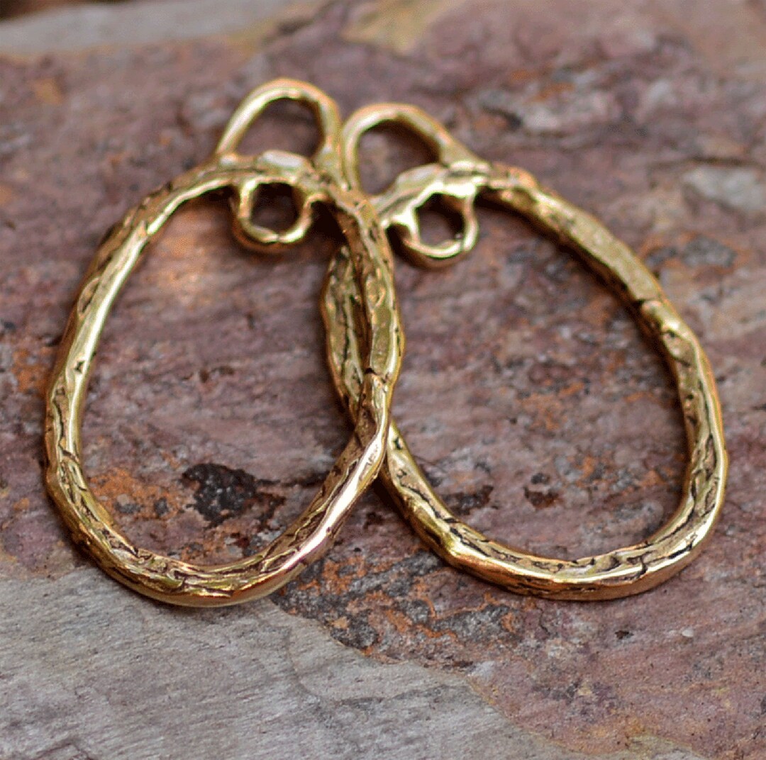 Artisan Hoop Earring Findings in Bronze, LD-264 (PAIR) - Etsy