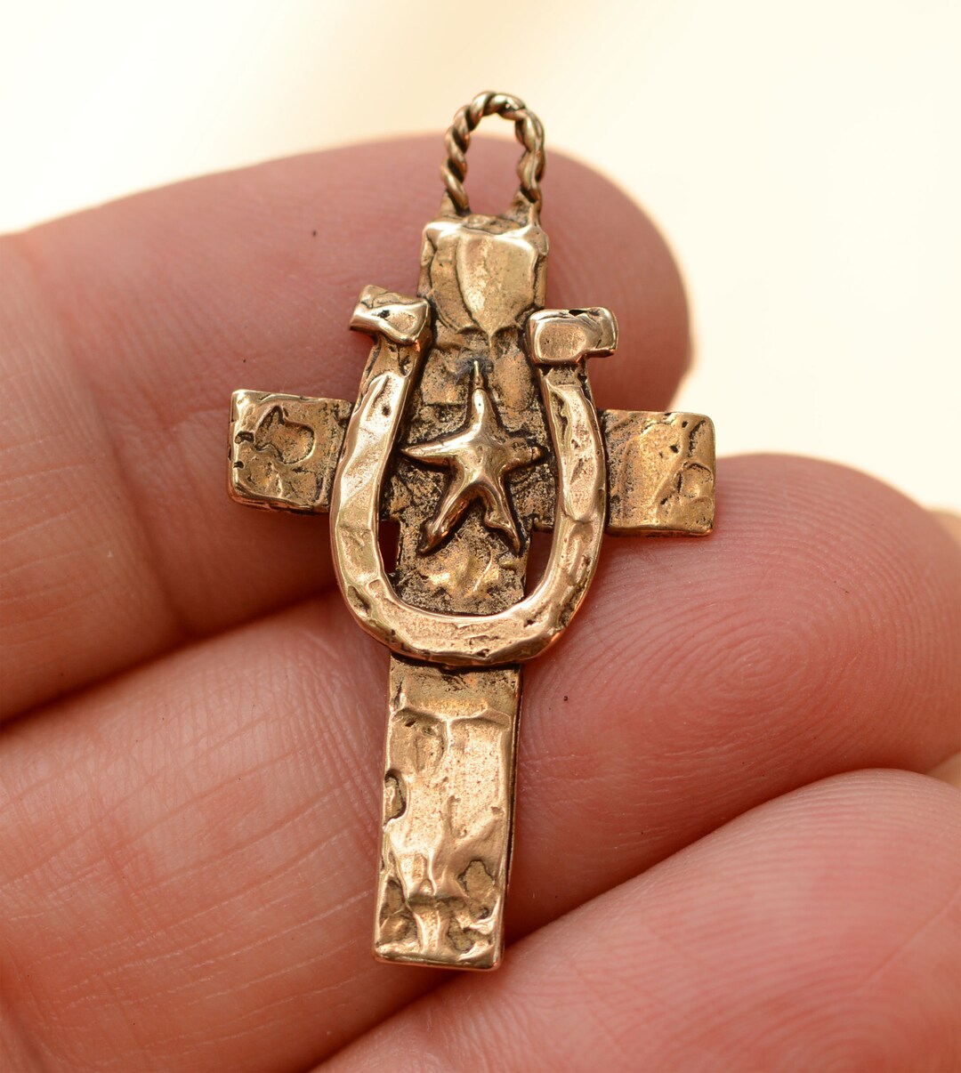Artisan Bronze Southwestern Cross, Horse Shoe and Star Cross, LD-689 ...