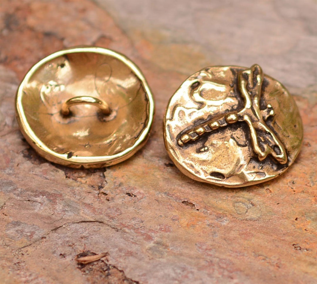 Artisan Bronze Dragonfly Button, LD-90 - Etsy