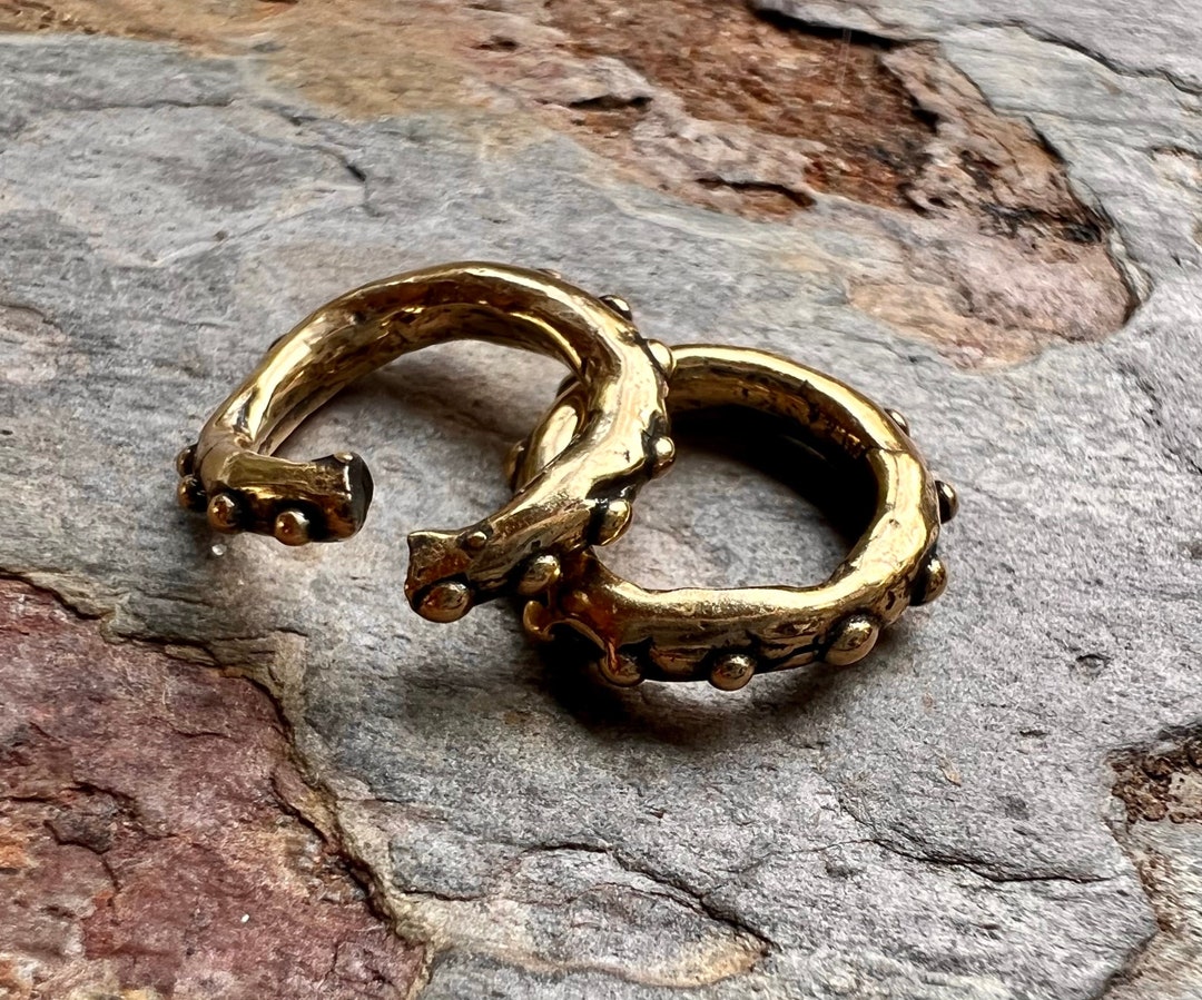 Dotted Chain Links, Open and Closed Links in Gold Bronze, Set of Two GB ...