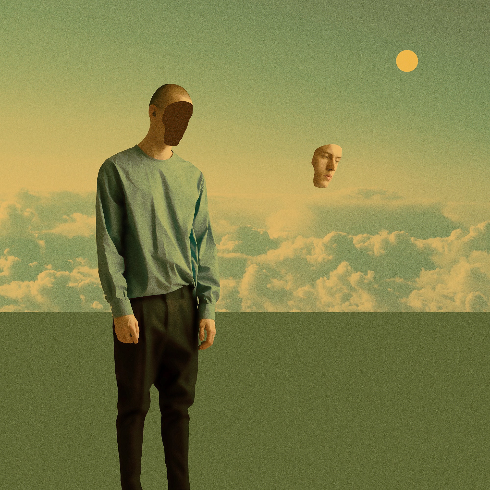 Iran Abstract Minimal Collage Art Print, Man Standing in Surreal ...