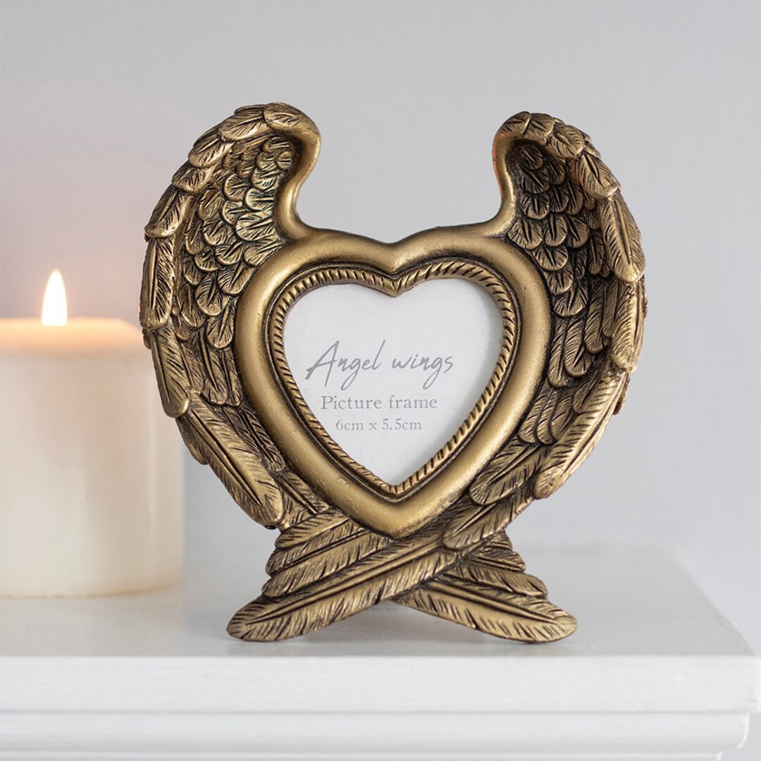 ANTIQUE GOLD Angel Wing Photo Frame GLITTER Angel Wing Frame White - Etsy