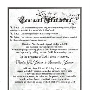 Silver Marriage Covenant Renewal Certificate - Etsy