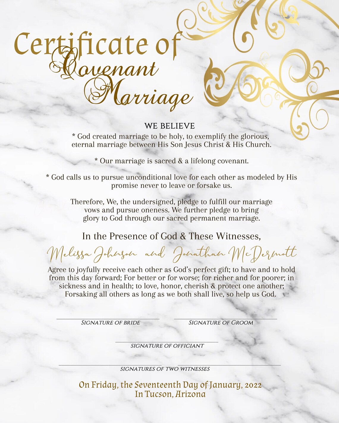 Abstract Love Certificate of Marriage Template 8x10/easy Corjl Editing ...