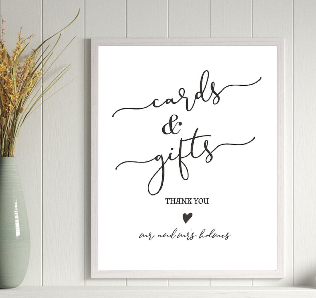 Cards & Gifts 8X10 Editable Sign Template/ Party Signage/cards and ...
